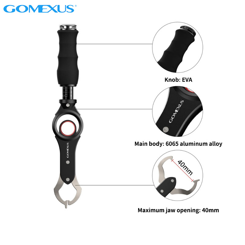 Gomexus Fishing Gripper Aluminum Fish Grip Fish Tackle Lip Grip Holder ...