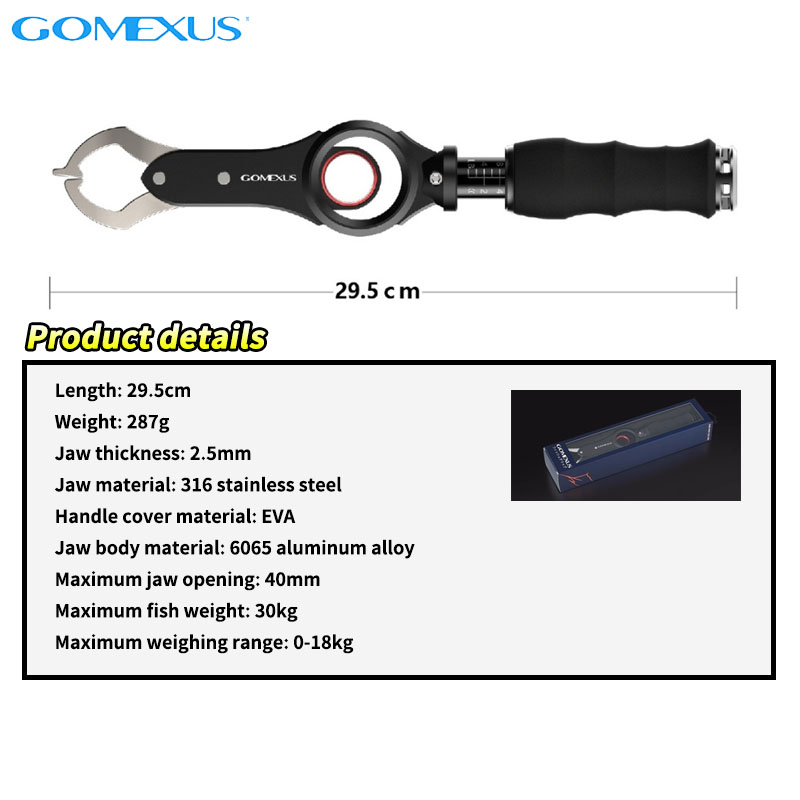Gomexus Fishing Gripper Aluminum Fish Grip Fish Tackle Lip Grip Holder ...