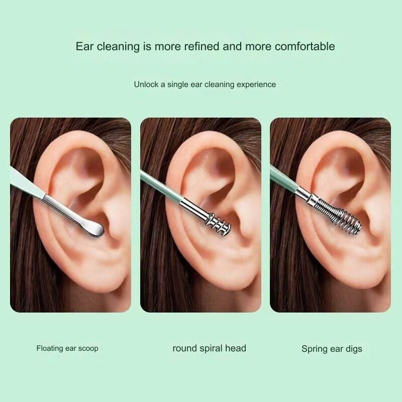 6Pcs Ear Wax Pickers Earpick Wax Remover Stainless Steel Piercing Kit ...