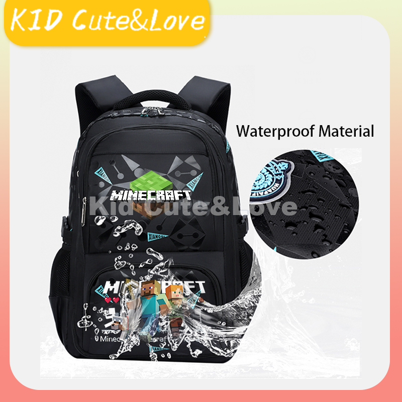 Minecraft Backpack For Kids Boys School Bag Waterproof Bag For Boys Bag ...