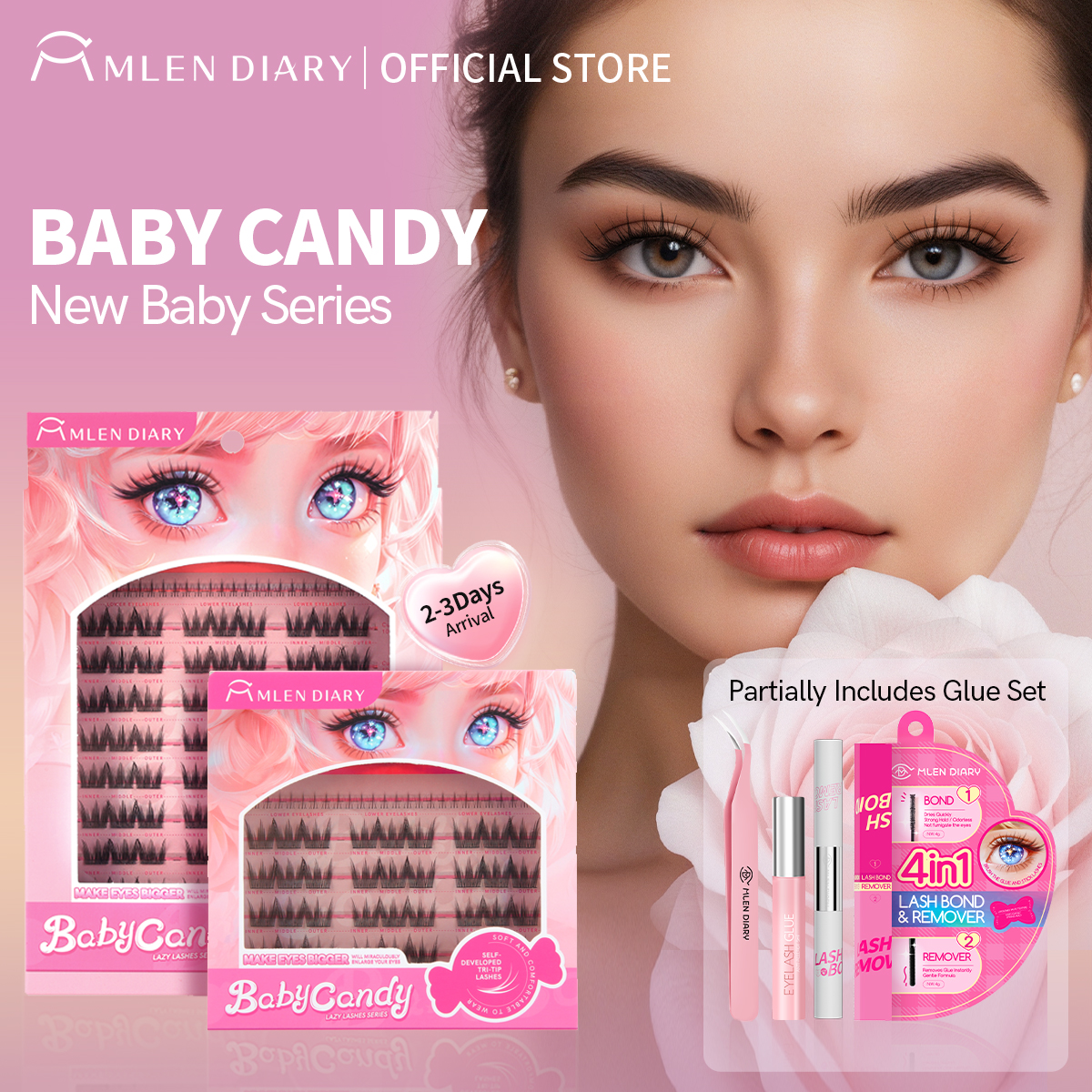 MLEN DIARY False Eyelashes High-capacity Natural Wispy Cluster Lashes ...