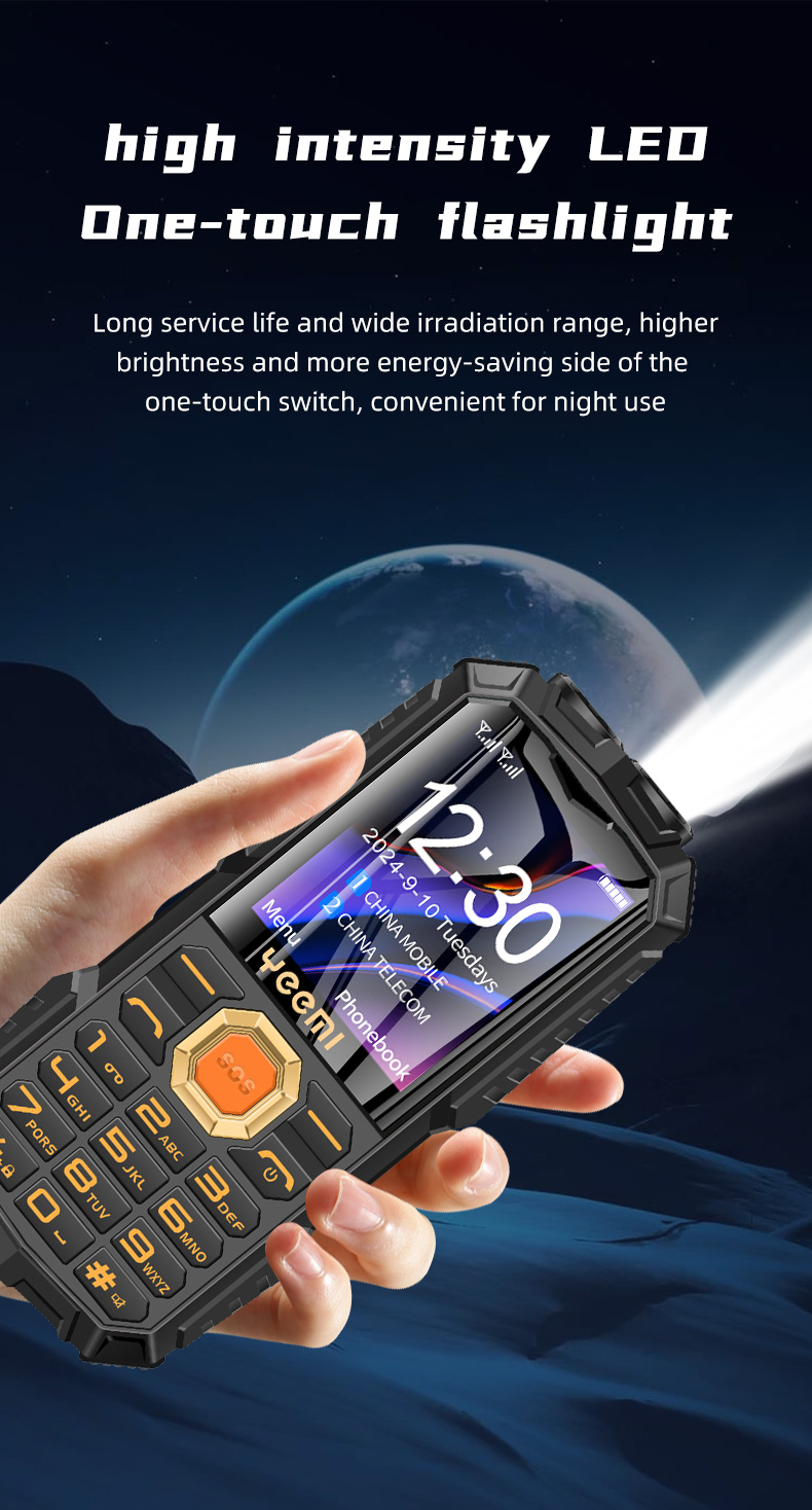 YeeMI Q7+ Rugged Waterproof 4G Feature Phone 1.77 Inch Big Loudspeaker ...