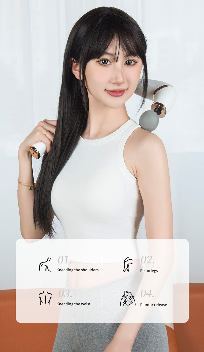 Hook Shaped Massage Gun Bend Fascia Gun Handheld Massager Vibrator ...