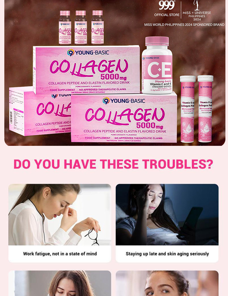 9YOUNG-BASIC Collagen Peptide with Vitamin C+Niacin for Whitening/Anti ...