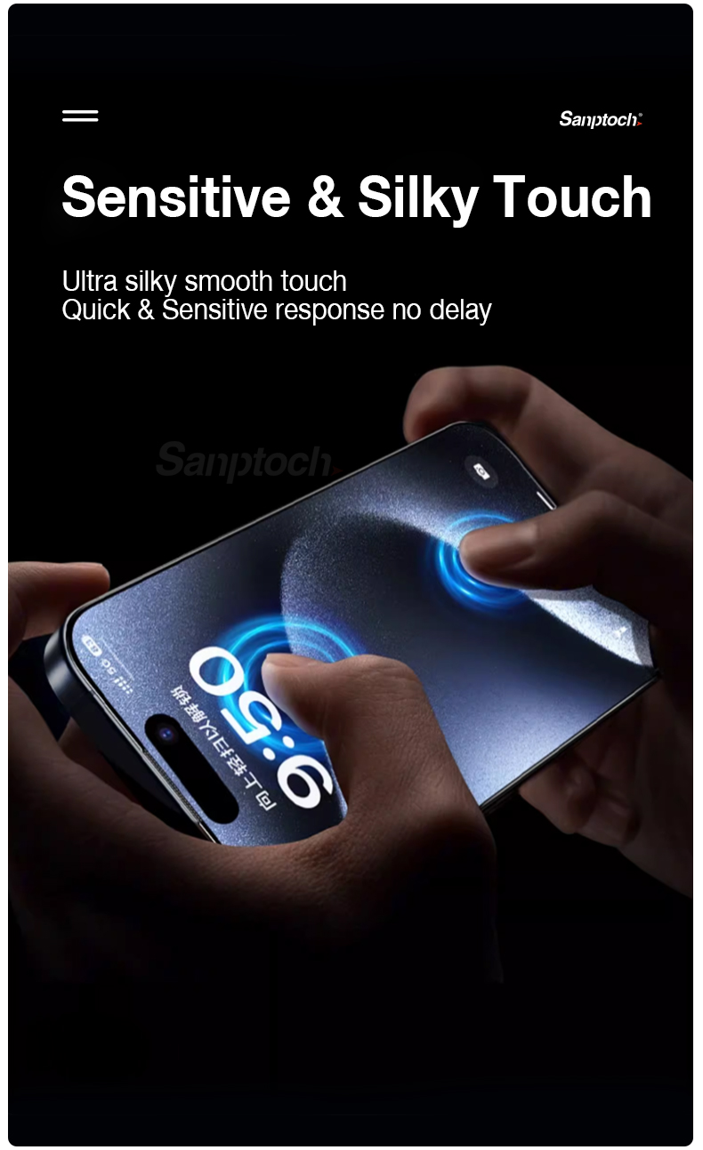 Sanptoch 9H Glass Full Screen Protector For iPhone 16 15 14 13 12 11 ...
