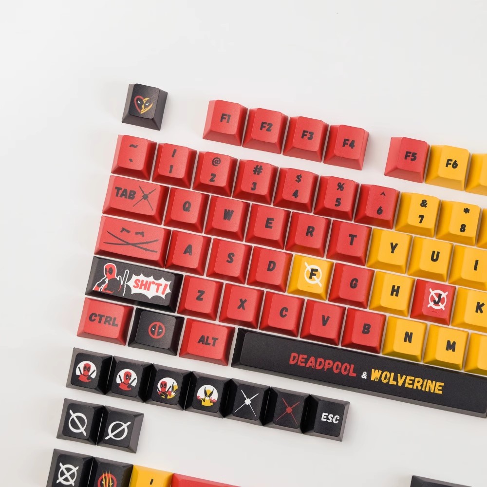 Anime Deadpool Wolverine Keycaps Cherry Profile PBT Dye Sublimation ...