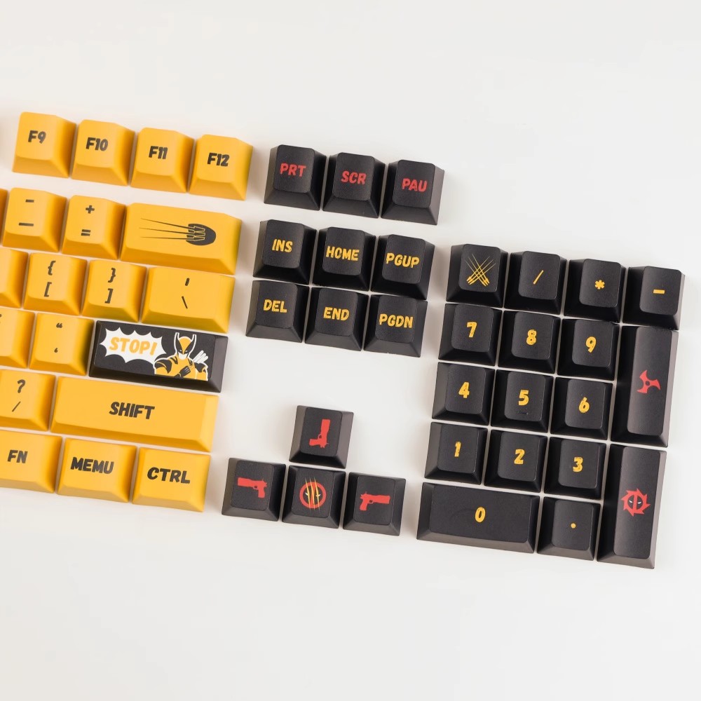 Anime Deadpool Wolverine Keycaps Cherry Profile PBT Dye Sublimation ...