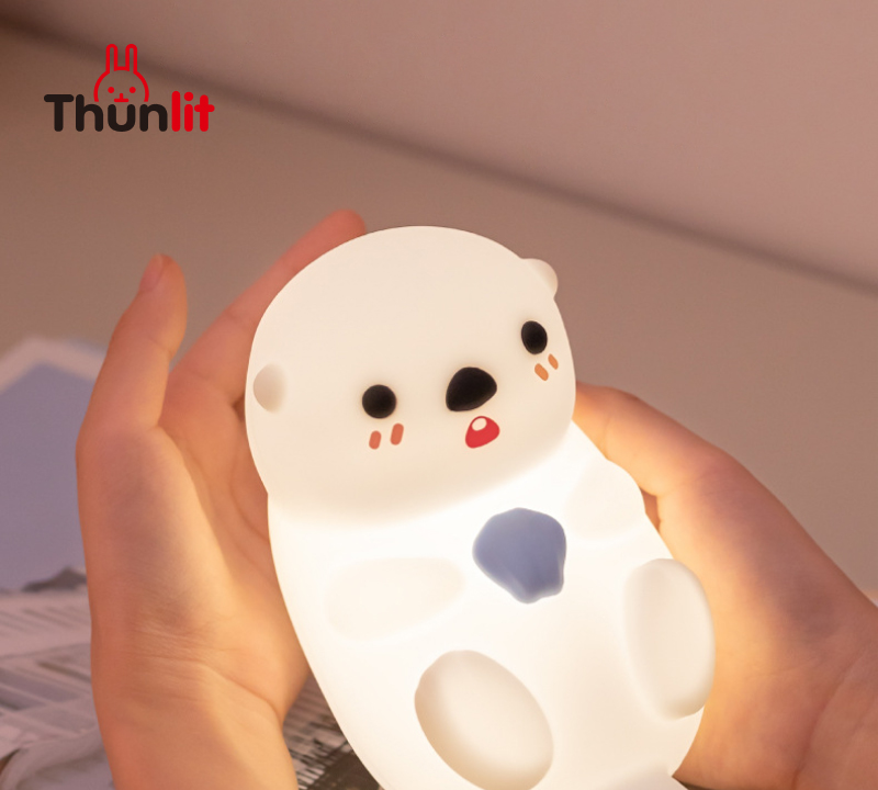 Thunlit Sea Otter Night Light USB Rechargeable Bedside Silicone ...
