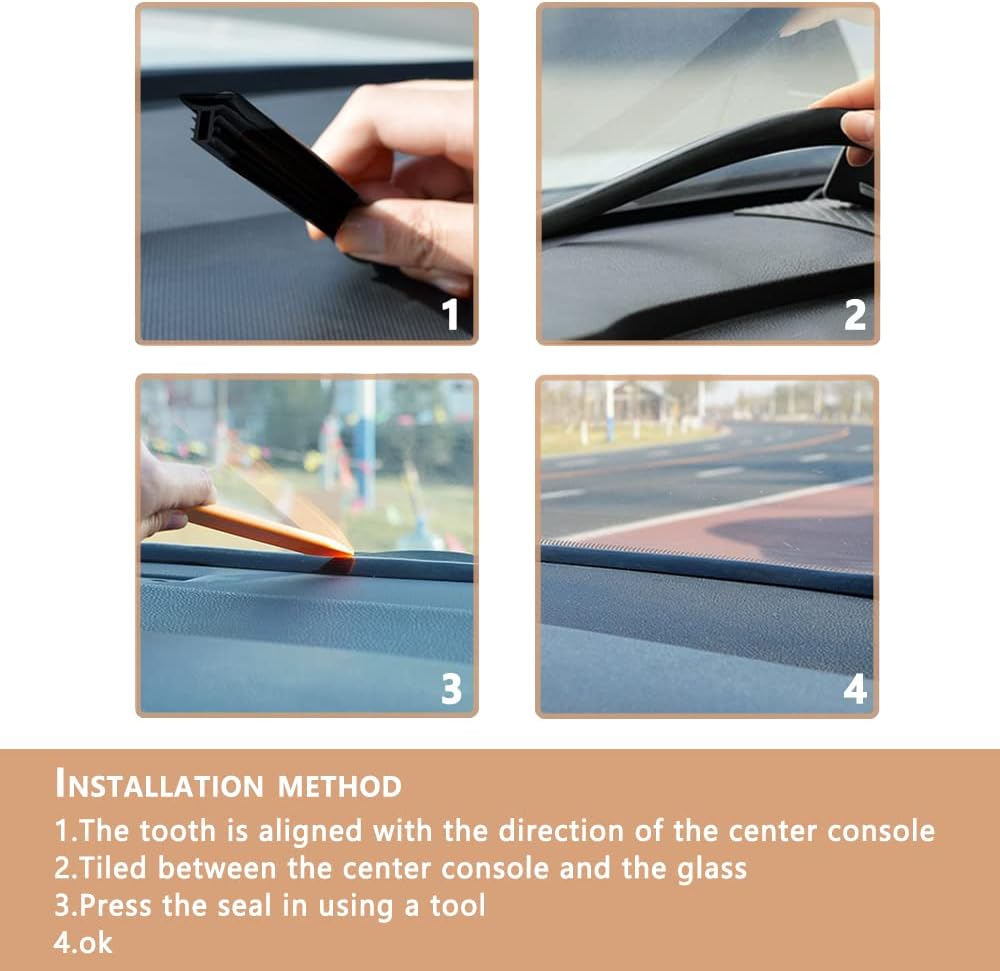 1.6M Rubber Car Seal Strip Soundproof U Type Dashboard Insulation Auto ...