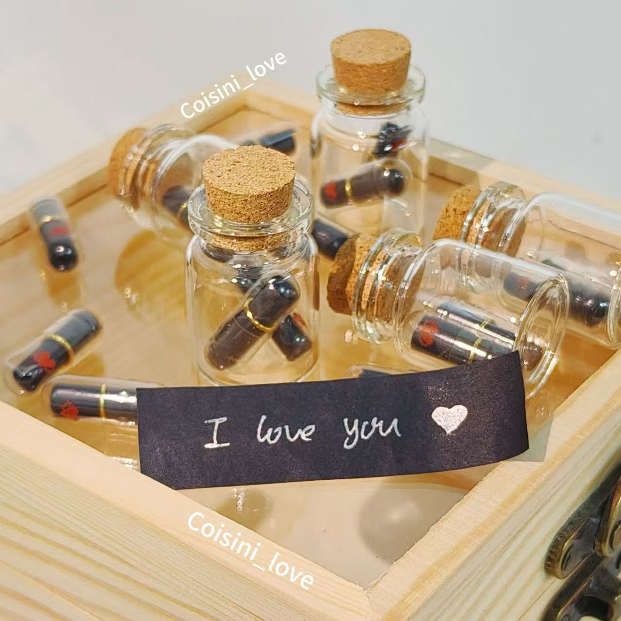 [Coisíní] 5PCS Mini Wishing Bottle Romantic Gift Mini Love Letter Set ...