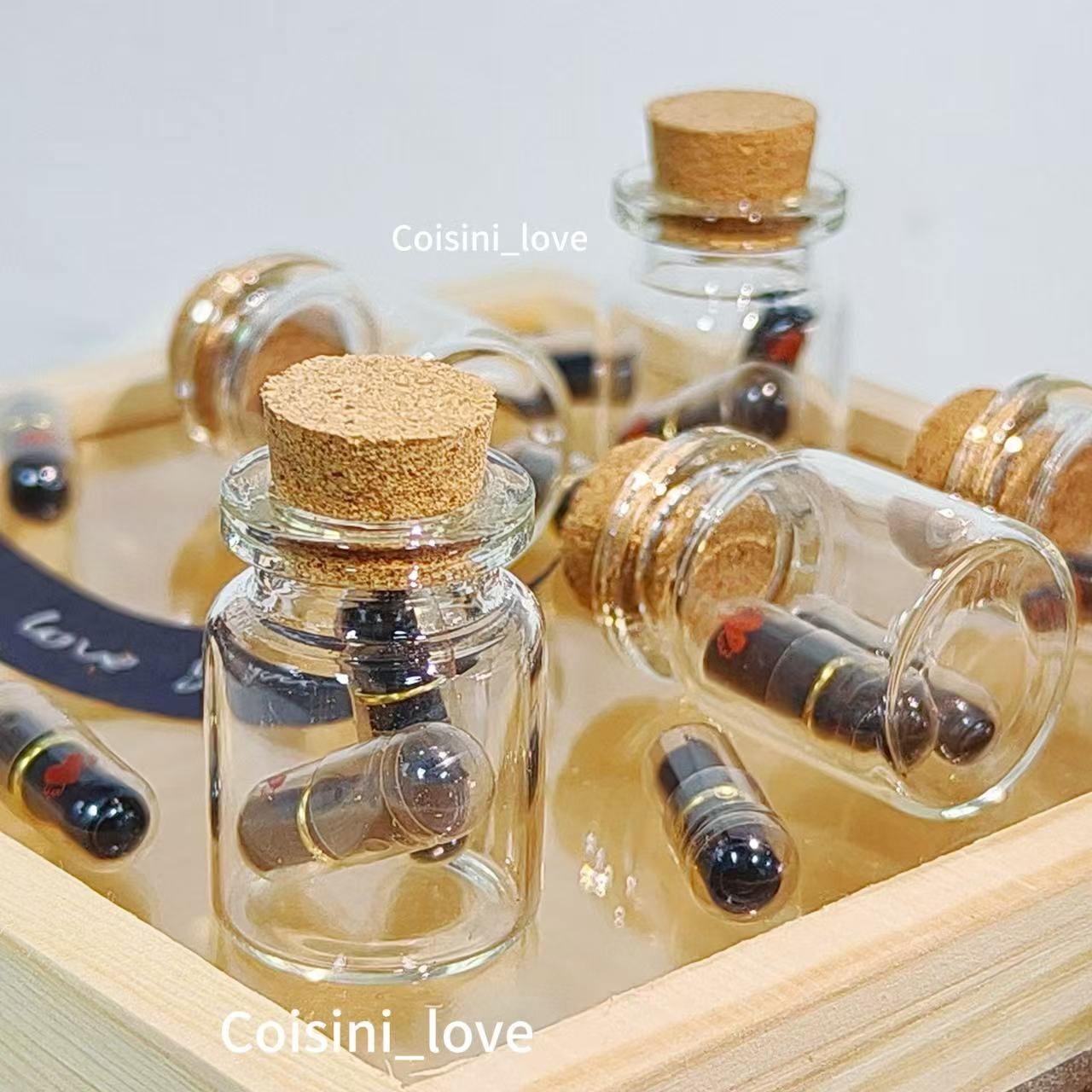 [Coisíní] 5PCS Mini Wishing Bottle Romantic Gift Mini Love Letter Set for Boyfriend Gift for ...