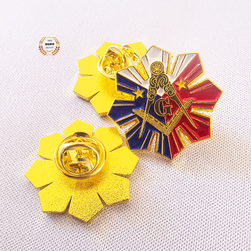 1 Inch High Quality 3D Metal MASON Pin Freemasonry Brooch Sunburst Pin ...