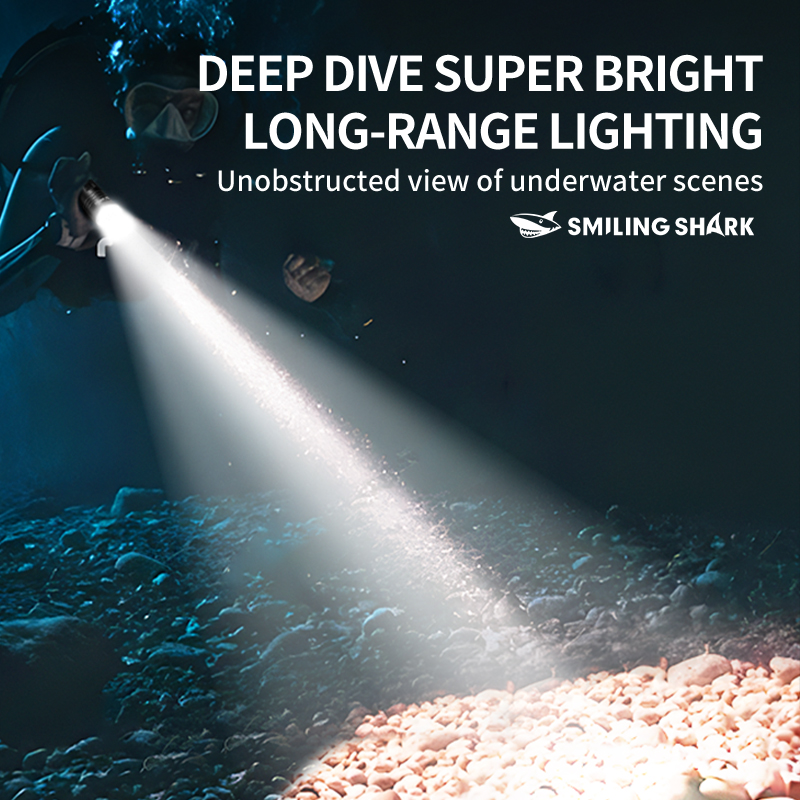 SMILINGSHARK Diving Flashlight IPX8 Waterproof Scuba Dive Flash Light ...