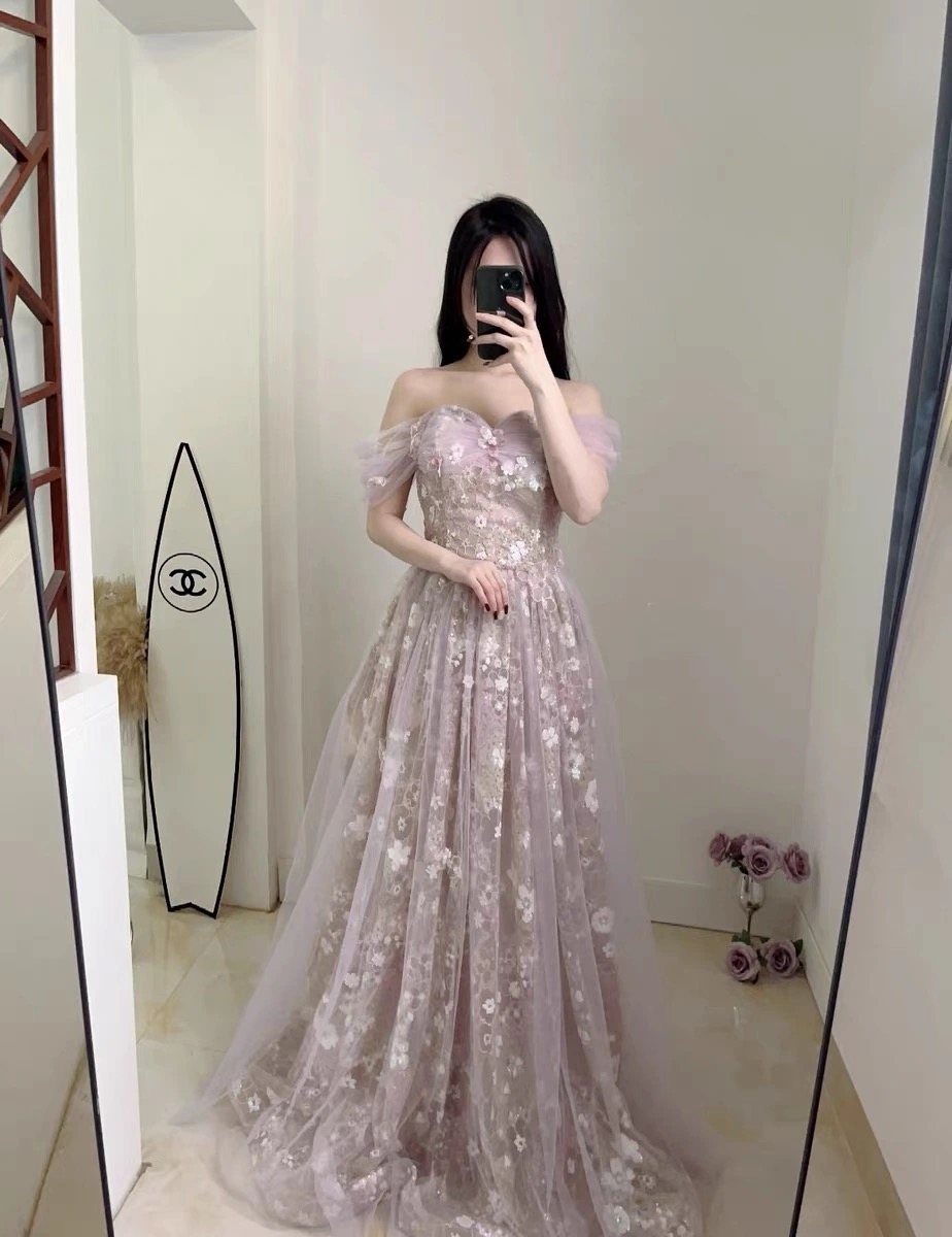 Purple Dress Evening Gown For Woman Student Day Adult Ceremony Escaping ...