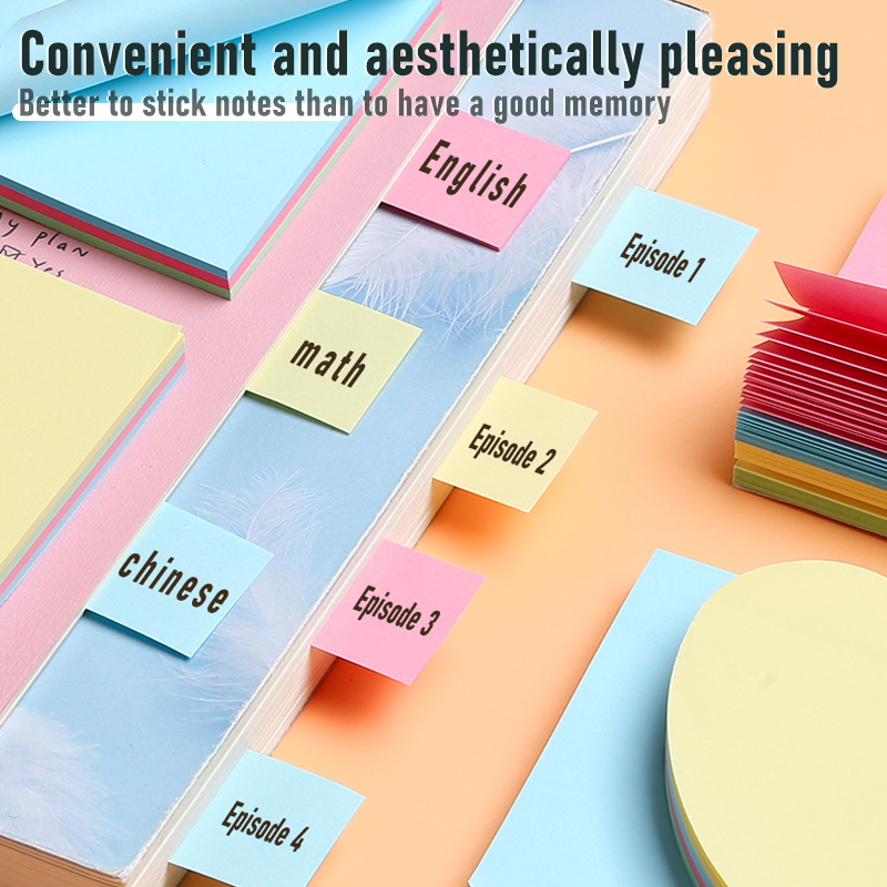 1000 Sheets Sticky Notes Pastel Color 2"/3"/4" Multicolor Note Paper ...