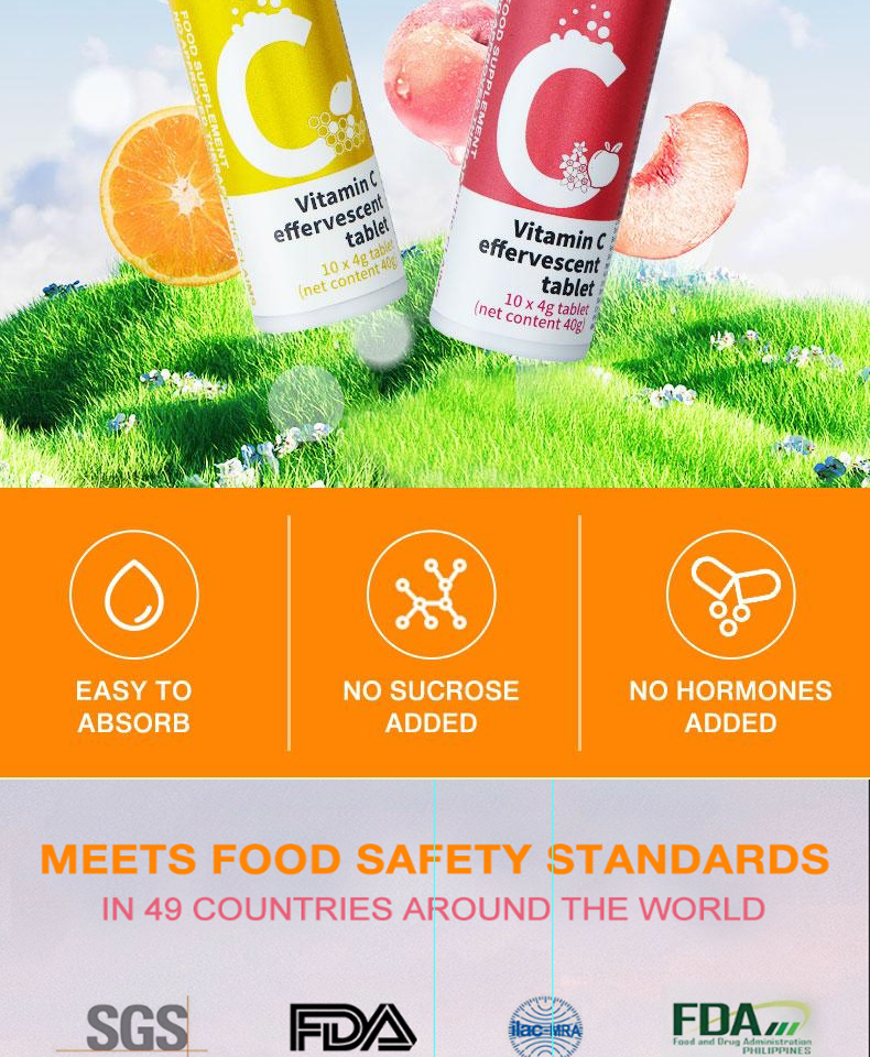 999 Vitamin C Effervescent Tablet Ascorbic Acid Dietary Supplements ...