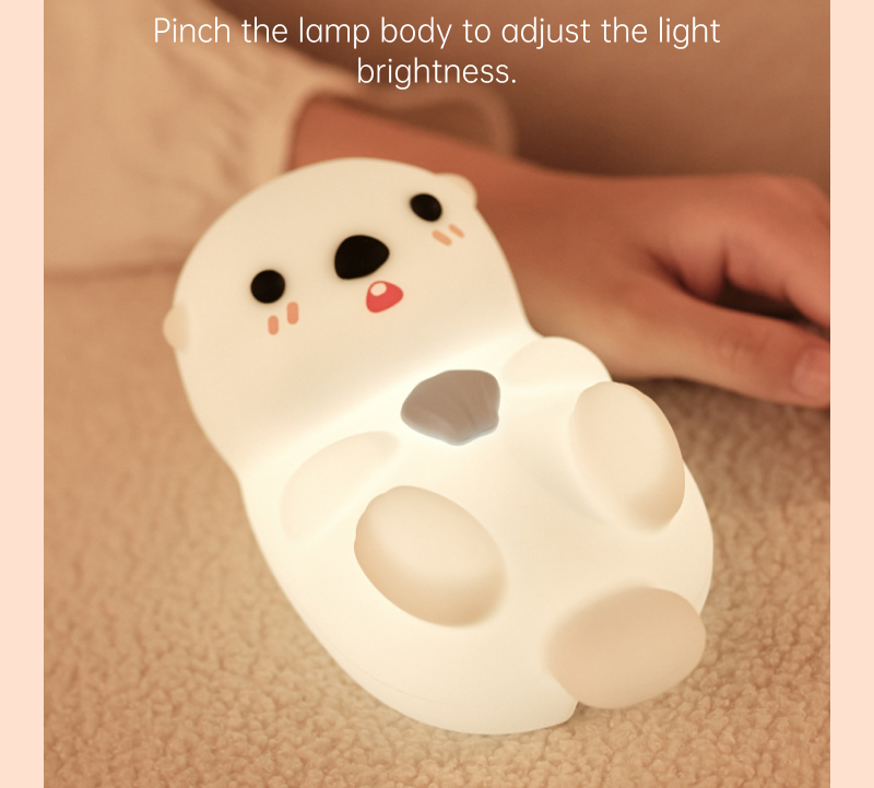 Thunlit Sea Otter Night Light USB Rechargeable Bedside Silicone ...