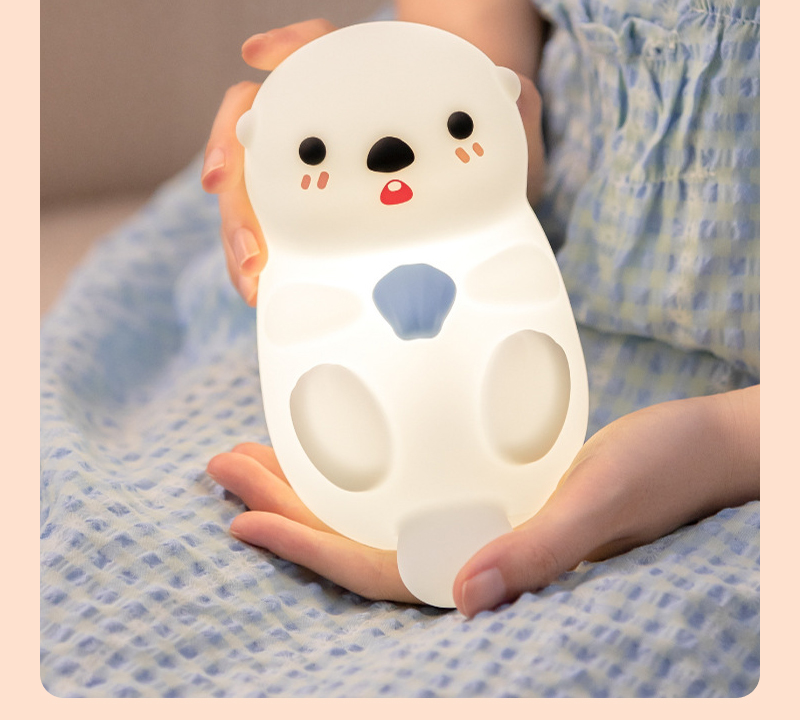 Thunlit Sea Otter Night Light USB Rechargeable Bedside Silicone ...