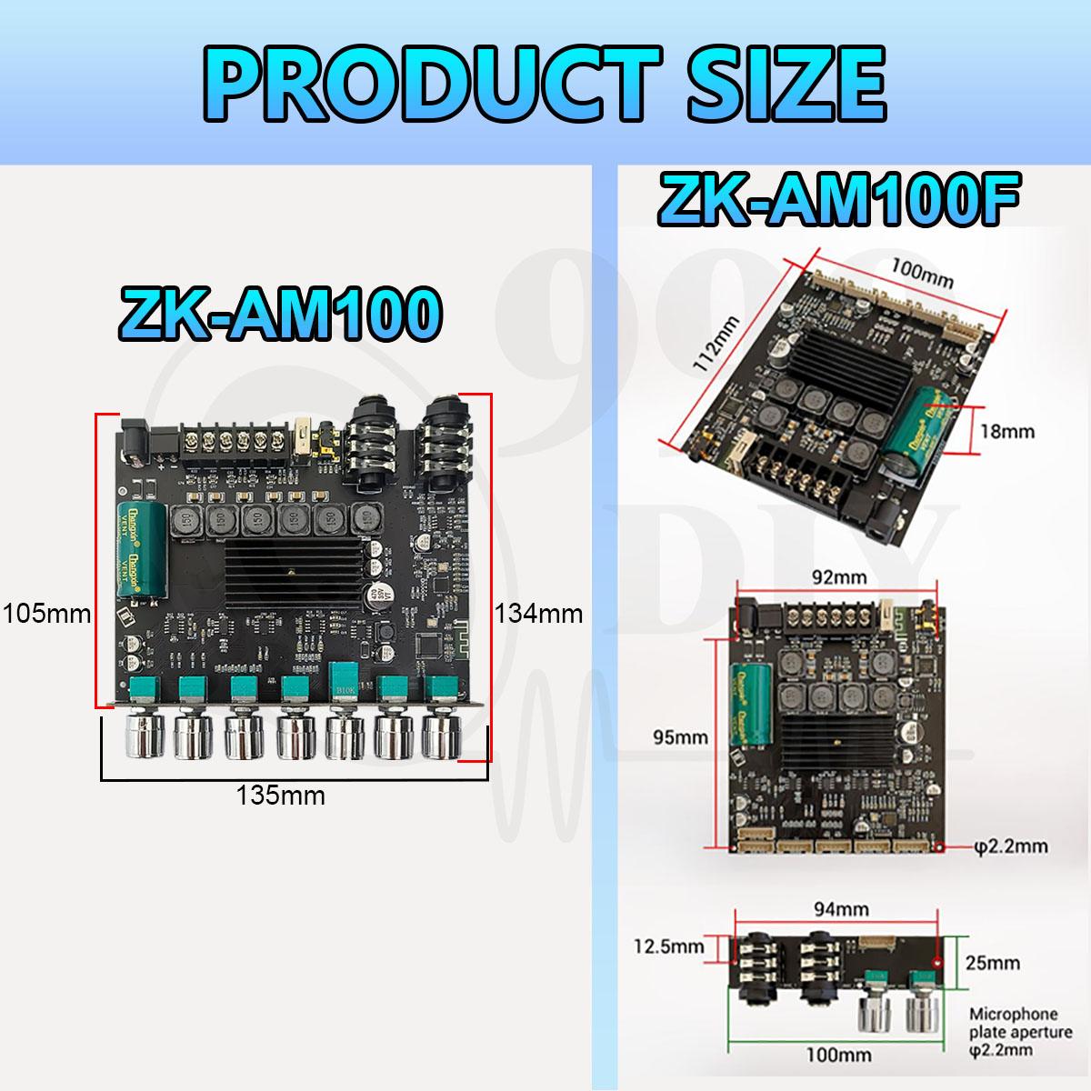 999DIY Zk-Am100F 50W+50W+100W Lead Type KTV Microphone Audio All-In-One ...