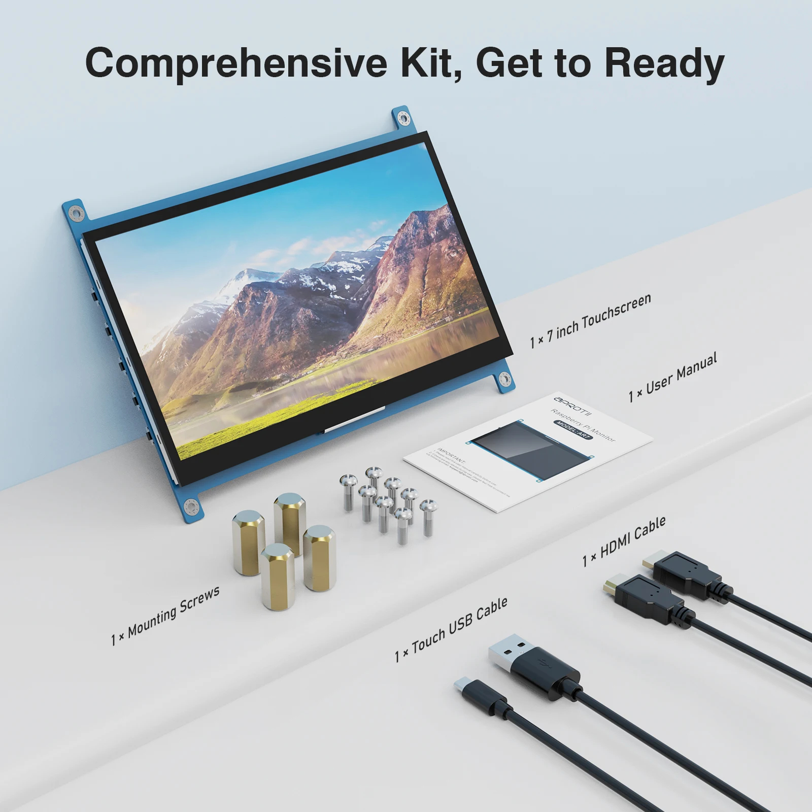 7 Inch LCD DIY HDMI Display Screen – 1024x600 Ultra HD | Capacitive 5-Point Touch Screen for ...