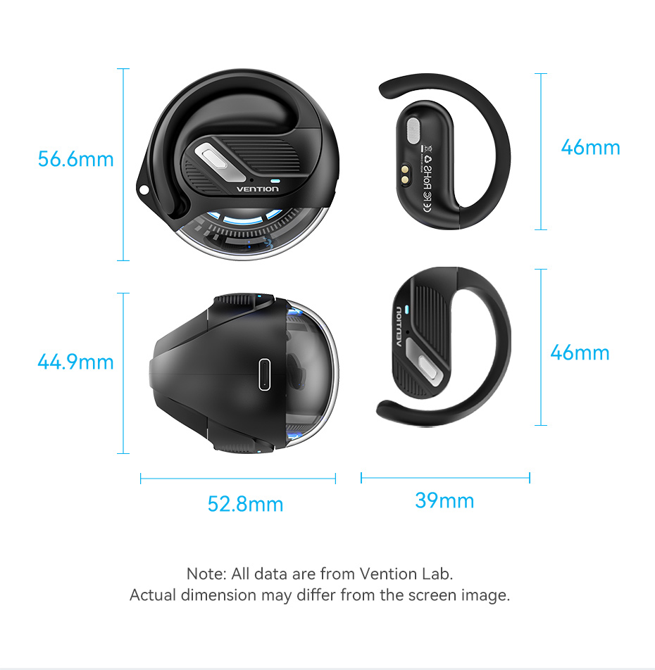 Vention Bluetooth Earphone Bluetooth 5.4 Headphones Waterproof Touch ...