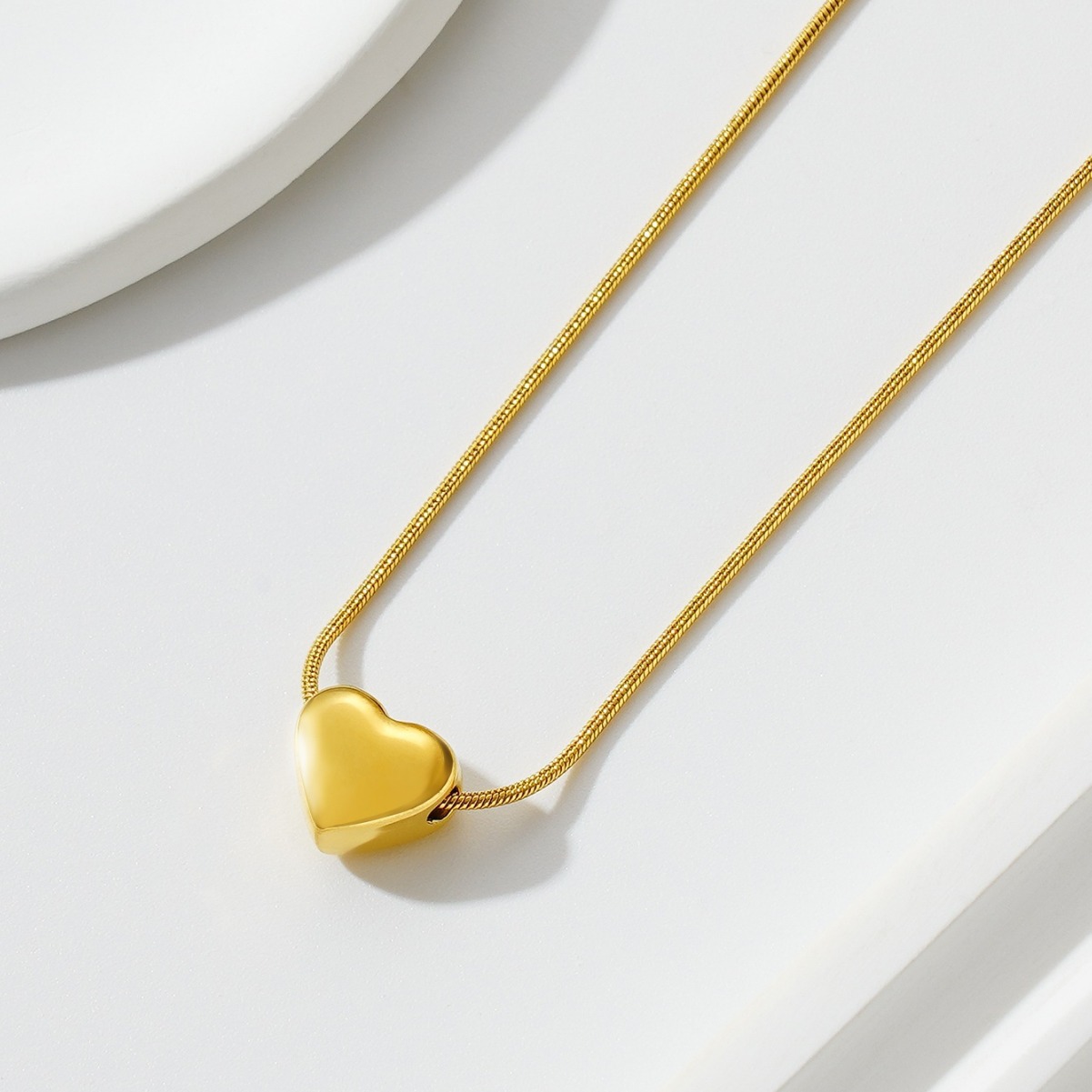 1 Pcs Simple Titanium Steel Heart Pendant Necklace for Women Casual ...