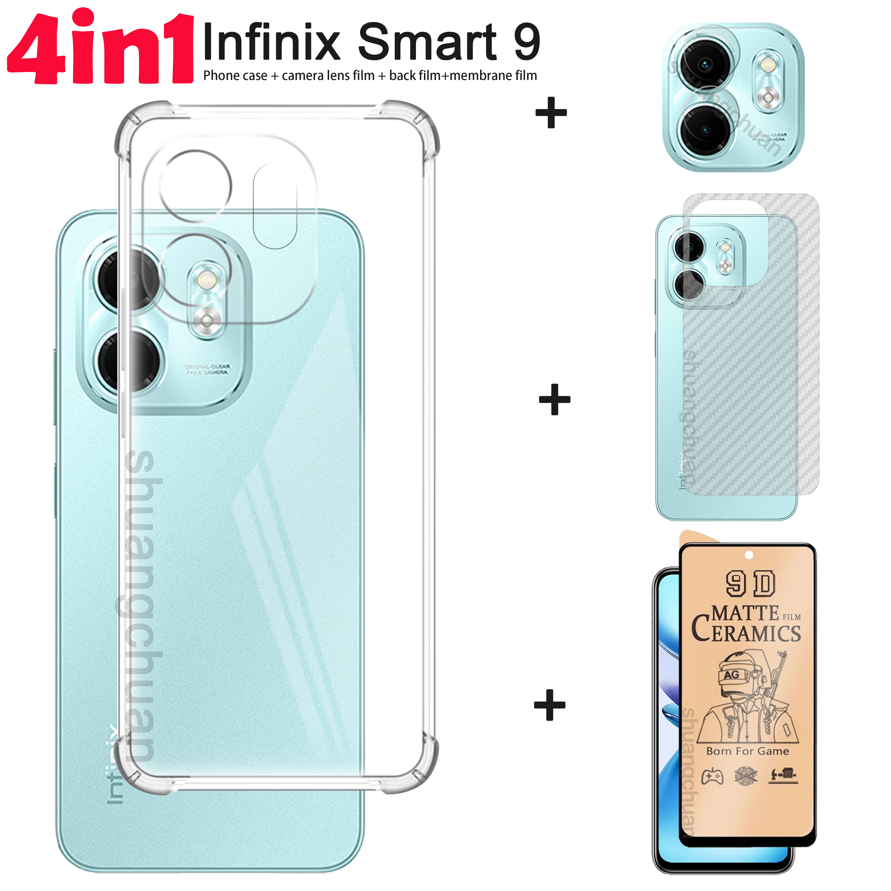 4in1 For Infinix Smart 9 case Hot 50i smart 9 Transparent Phone Case ...