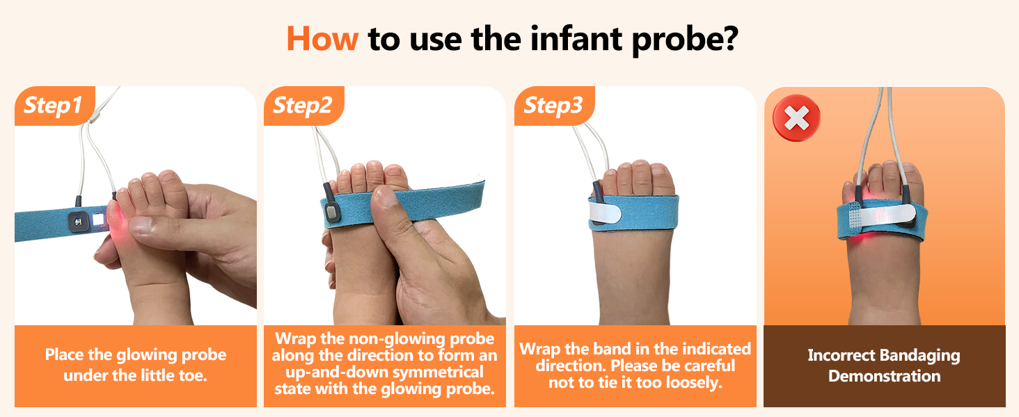 HealthTree Infant Probe for Handheld Pulse Oximeter SpO2 Monitor ...