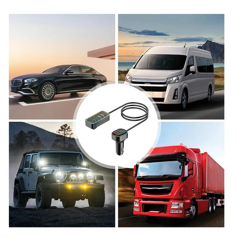 Car Adapter with USB Ports Multiple Port Plug And Play Charger Adapter ...