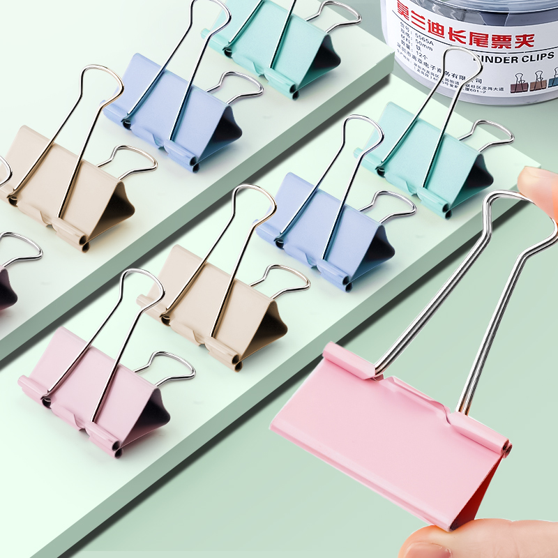 120 Pc Morandi color Binder Clips Paper Multipurpose 19mm 32mm 51mm ...