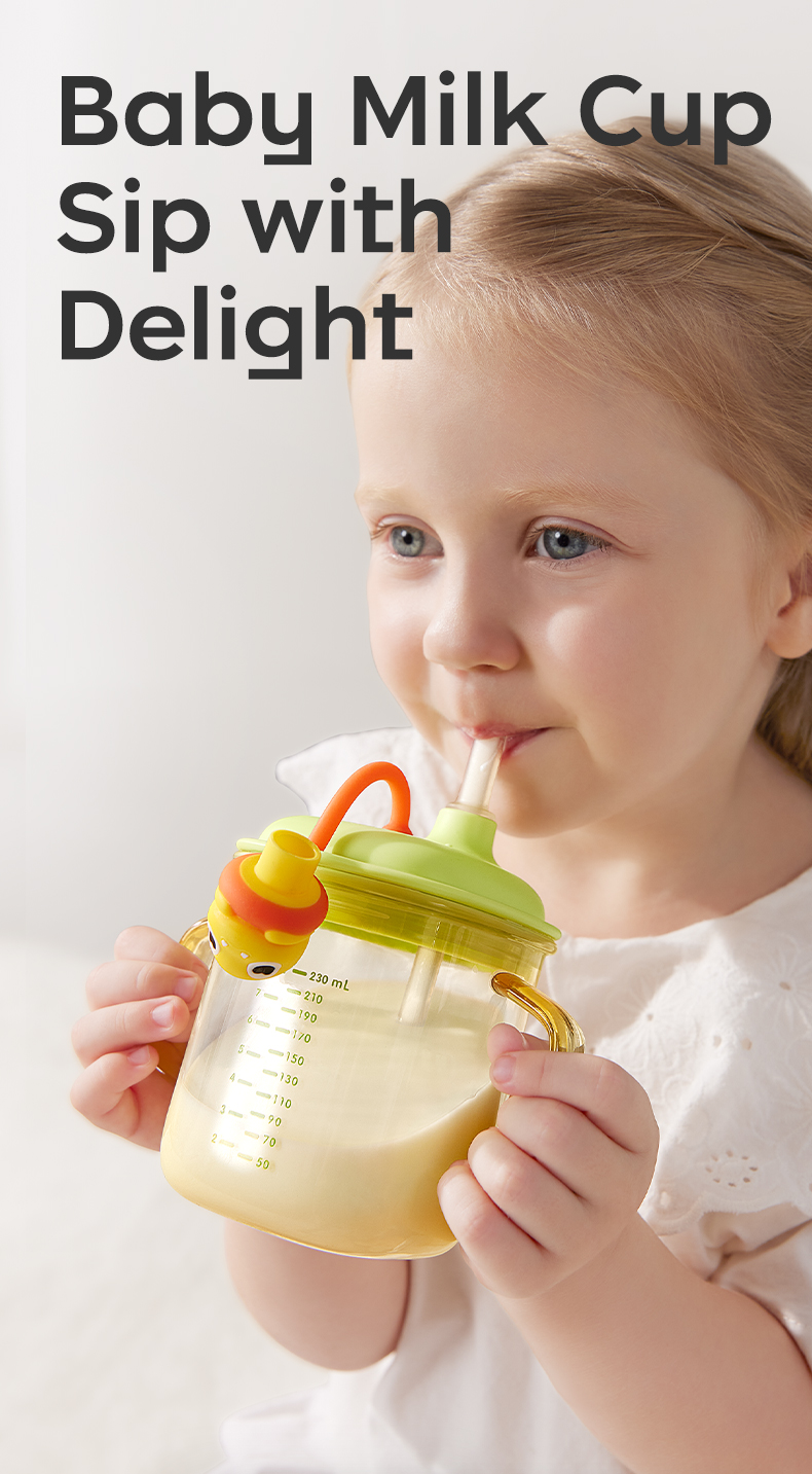 Bc Babycare Children's Milk Cup PPSU Scale Direct Drinking Straw Water Cup For Babies Aged 1-2-3 ...