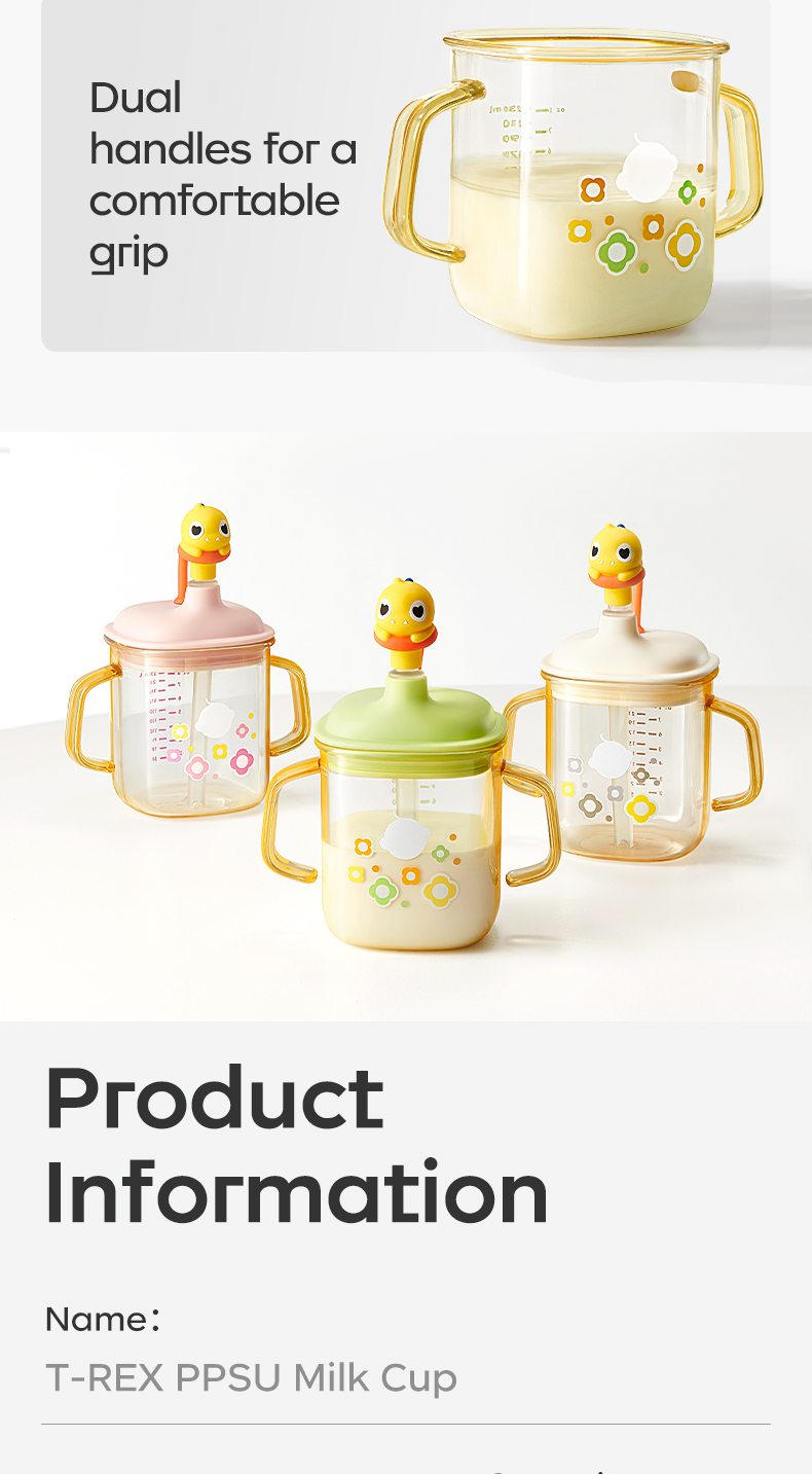 Bc Babycare Children's Milk Cup PPSU Scale Direct Drinking Straw Water Cup For Babies Aged 1-2-3 ...