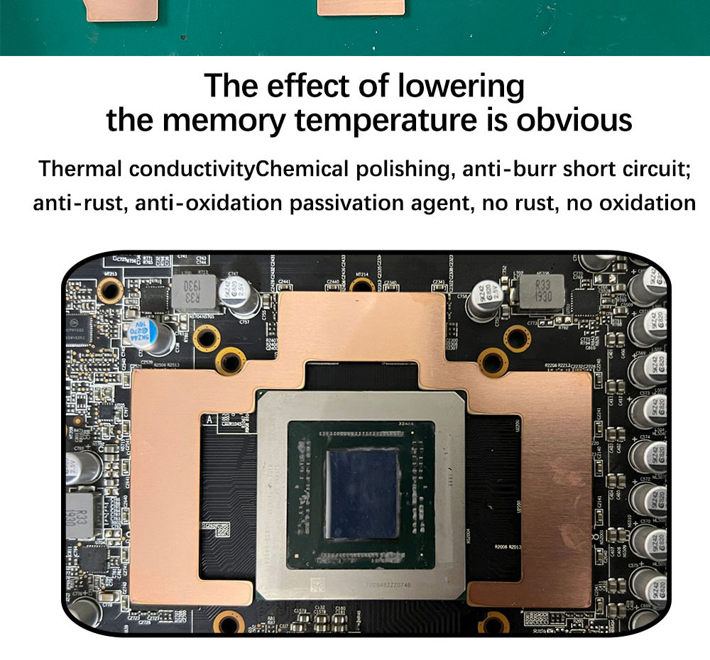 GPU RAM Copper Heat Sink For Radiator Memory Miner BTC RTX 3060 3070 ...