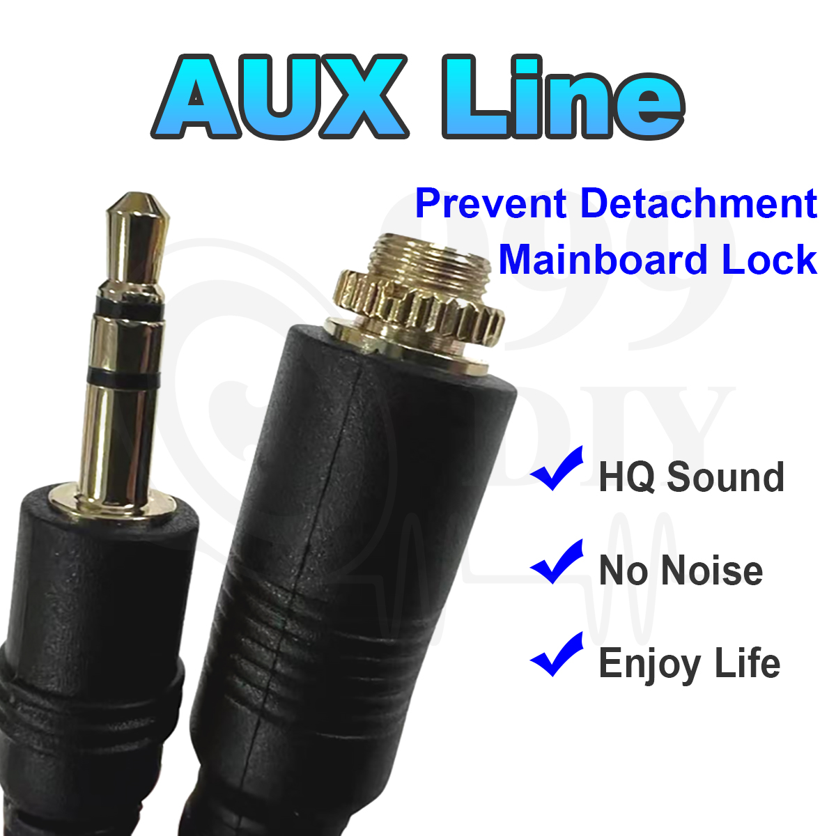 999DIY 30cm AUX Extension Cord Head Stereo Audio Signal Cable Speaker ...