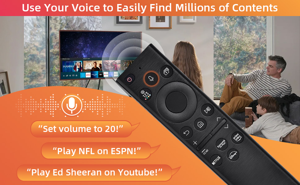 Replacement Voice Remote for Samsung Smart TV:Compatible with 2022 BN59 ...