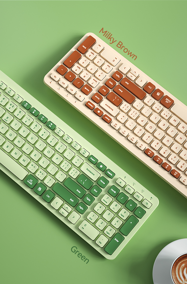 BOW K680D Wireless Bluetooth Dual-Mode Keyboard 106 Keys BT Silent Keys ...