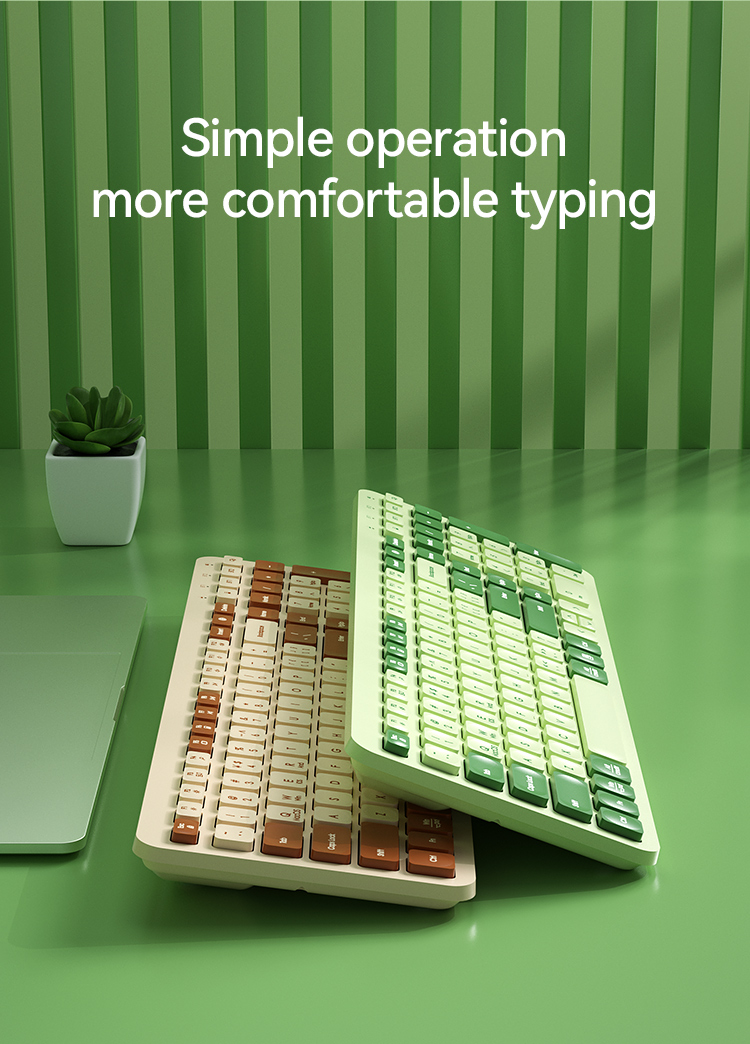 BOW K680D Wireless Bluetooth Dual-Mode Keyboard 106 Keys BT Silent Keys ...