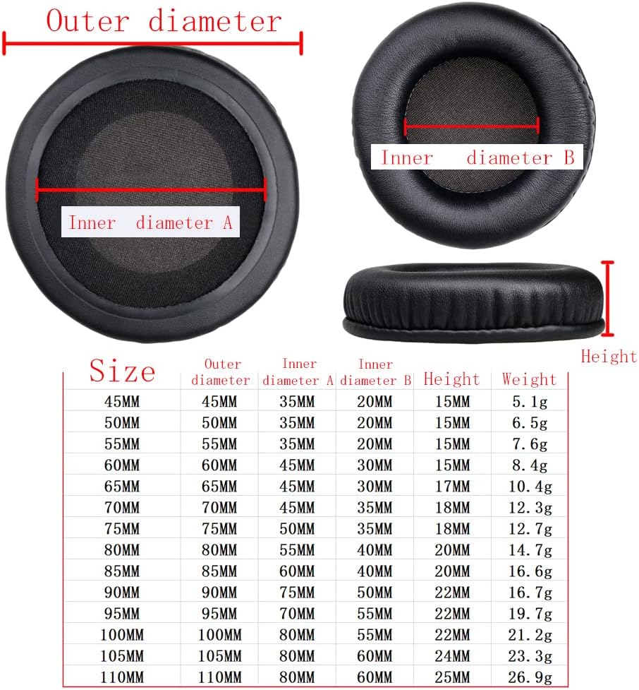 1 Pair Universal Soft PU Earpads Protein Skin Foam Headphones Cushions ...