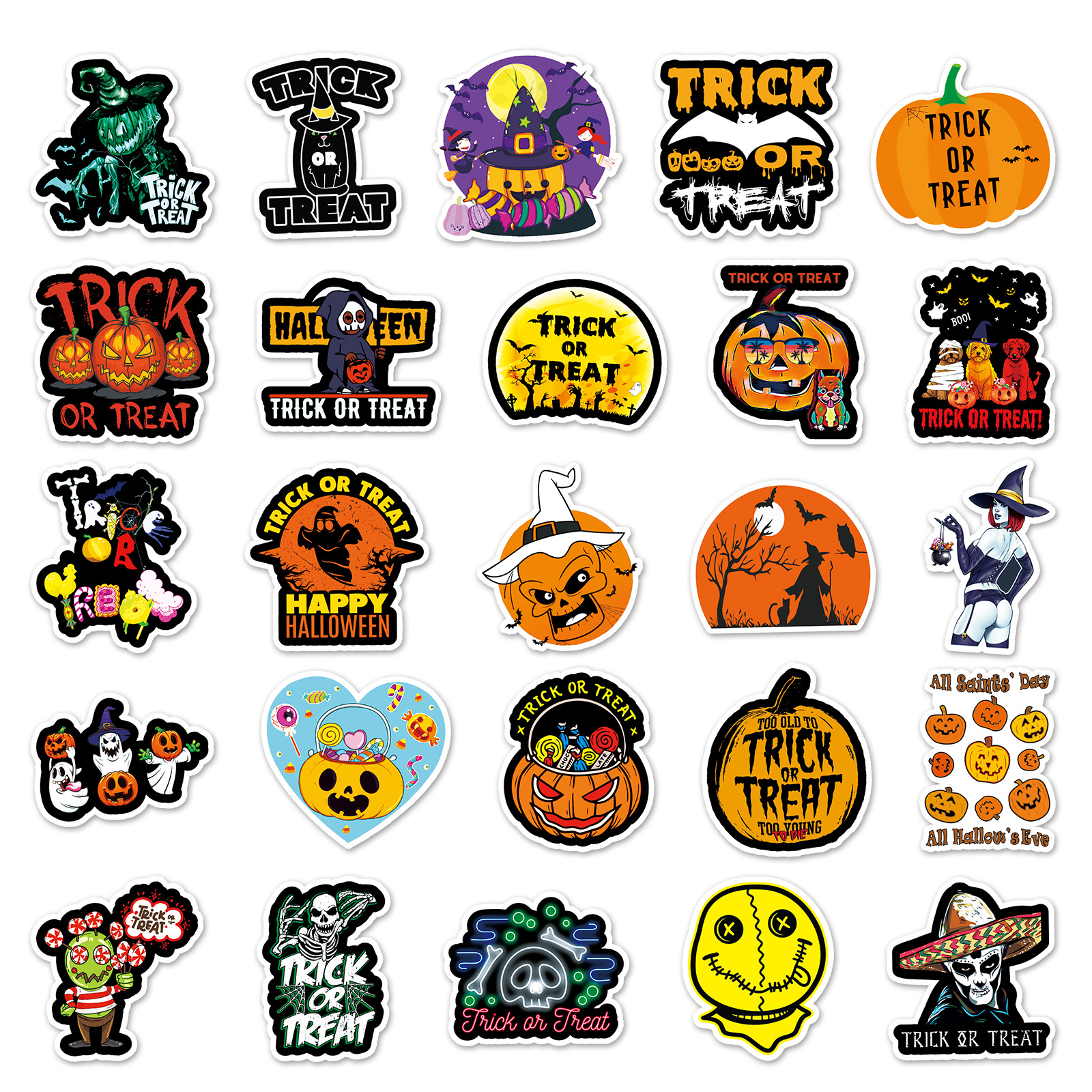 50pcs All Saints Day Stickers Hallowmas Decals Phone Skateboard Laptop ...
