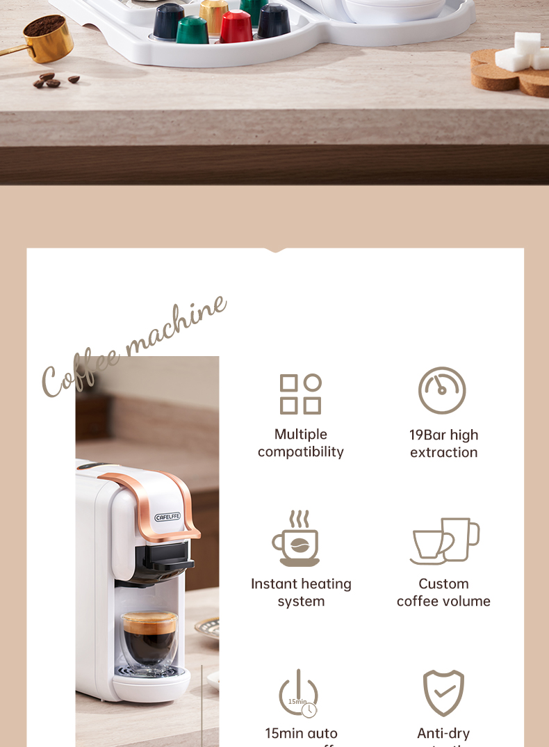 Cafelffe Capsule Coffee Machine Fully Automatic Household Small Italian ...