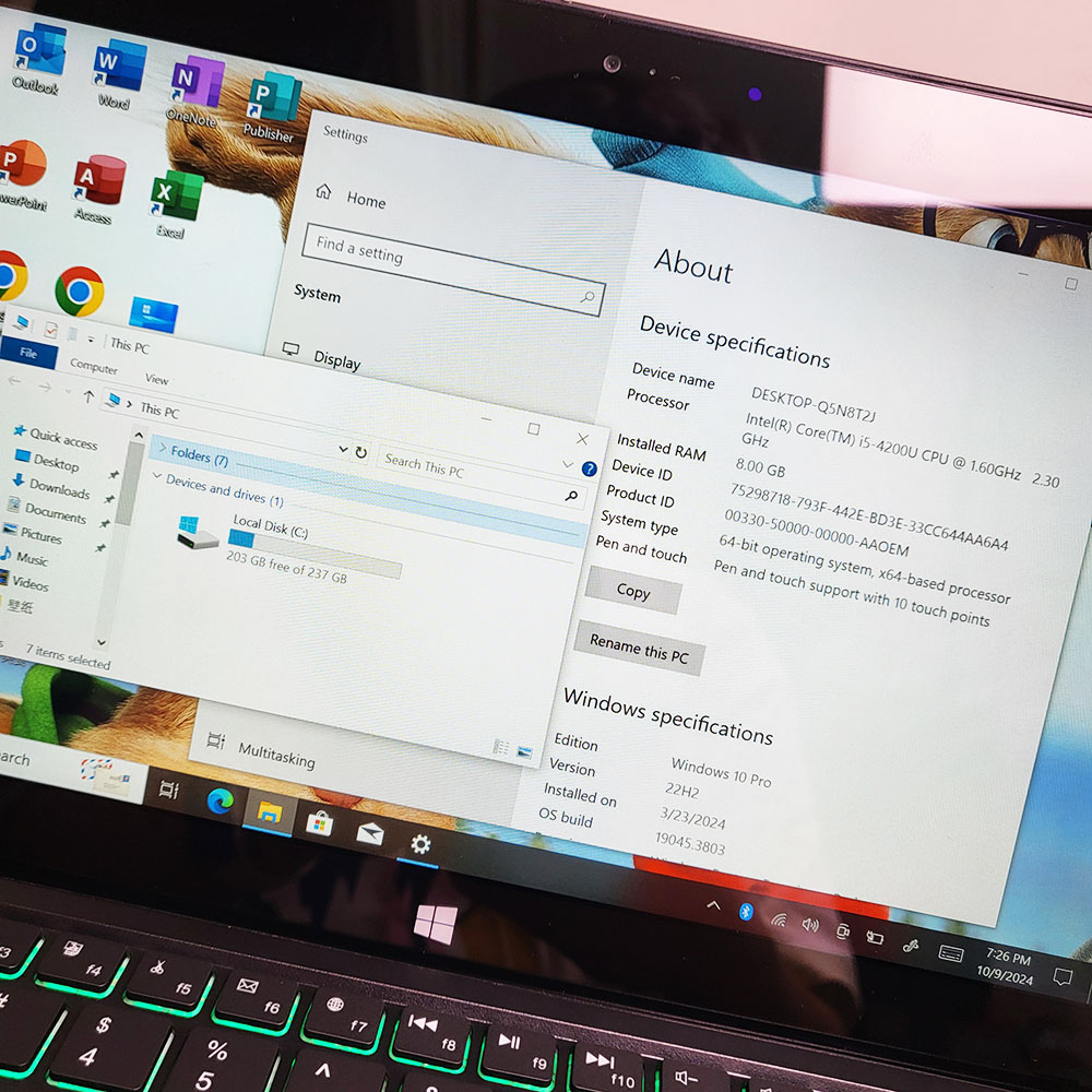 Microsoft Surface Pro2 256GB SSD 8GB RAM Intel Core i5 4200U Touch Screen Tablet Windows 10 ...