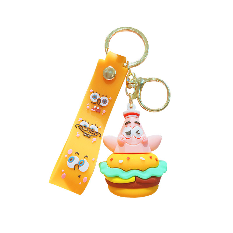Cartoon SpongeBob & Krabby Patty Doll Keychain Squidward Patrick Doll ...