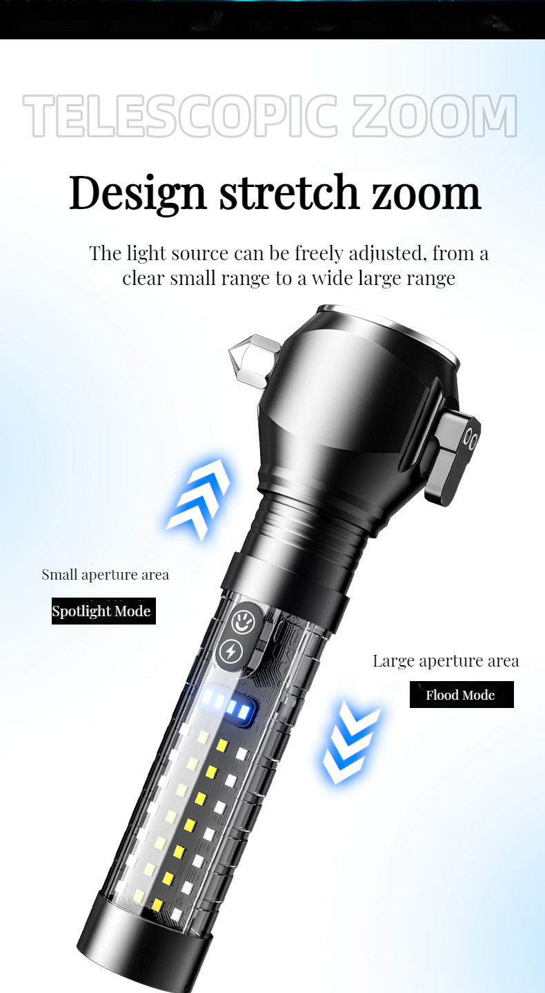 Upgraded multifunctional outdoor white laser alloy built-in battery ...