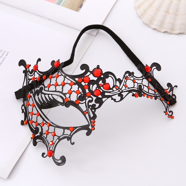 Halloween sexy Venetian metal diamond-encrusted half face masquerade ...