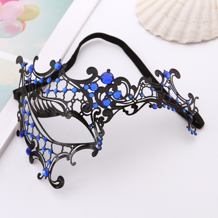 Halloween sexy Venetian metal diamond-encrusted half face masquerade ...