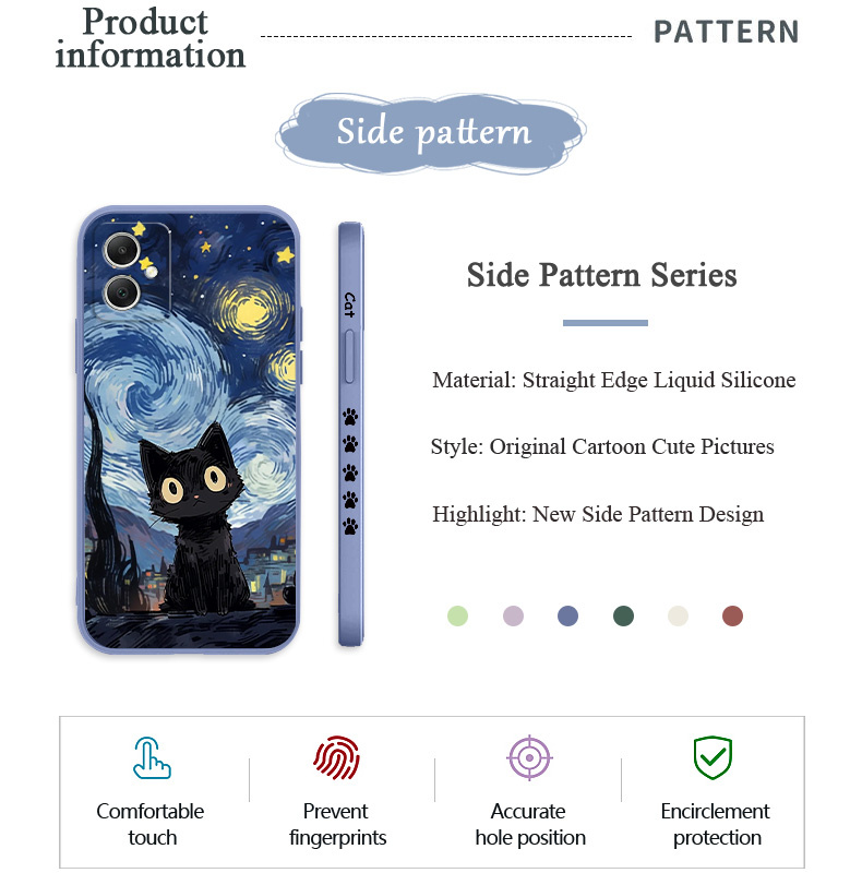 Starry Cat Phone Case For Samsung Galaxy A56 A36 A26 A16 A06 A15 A25 A35 A55 A05 A05S 4G 5G ...