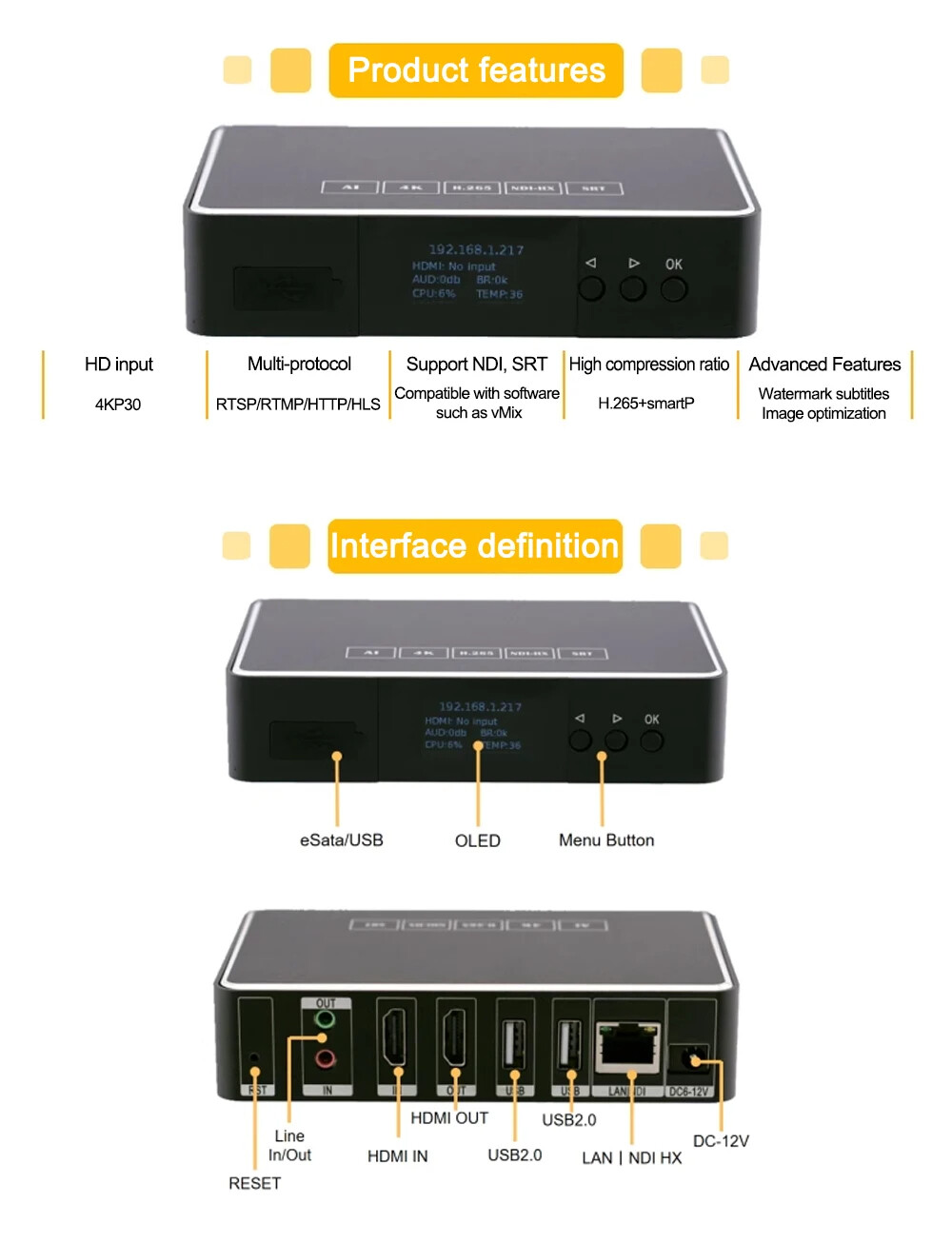 ⭐⭐⭐Link Pi ENC1-V3 HDMI Encoder NDI Decoder 4K 1080P SRT RTSP/RTMP/HTTP ...