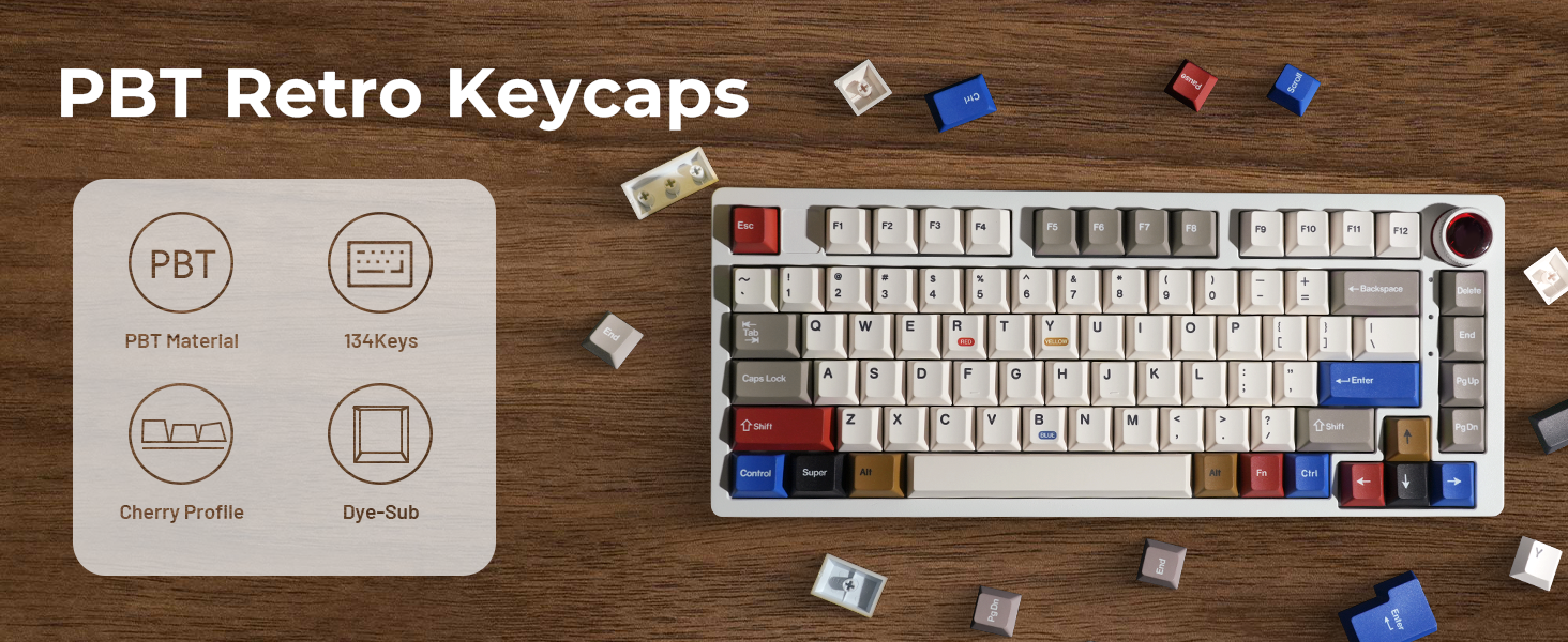 XVX RETRO 100 PALETTE Cherry Profile Dye-Sub PBT Keycaps Full Set (134 ...