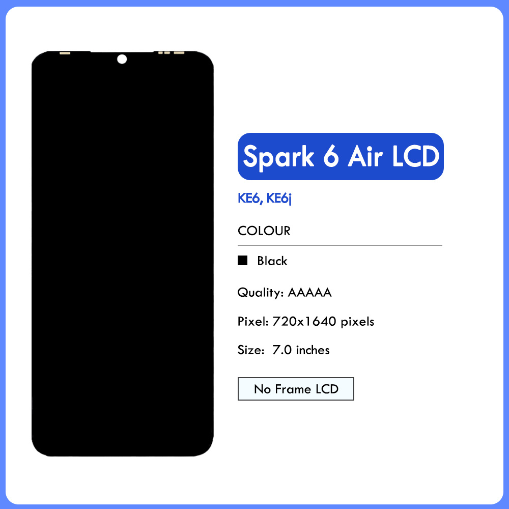 7.0 Inch For Tecno Spark 6 Air KE6 KE6j LCD Display Touch Screen Digitizer Panel Assembly ...