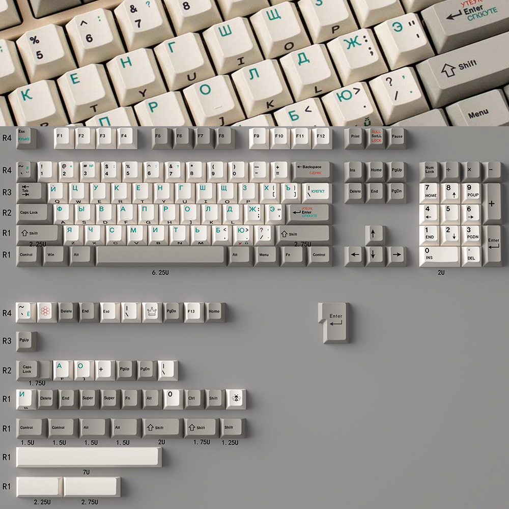 Retro Russian Keycap/set 144Keys Cherry Profile PBT Custom Keycaps for ...